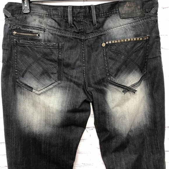 Akoo | Jeans | Akoo Black Distressed Studded Hip Hop Baggy Urban Street ...